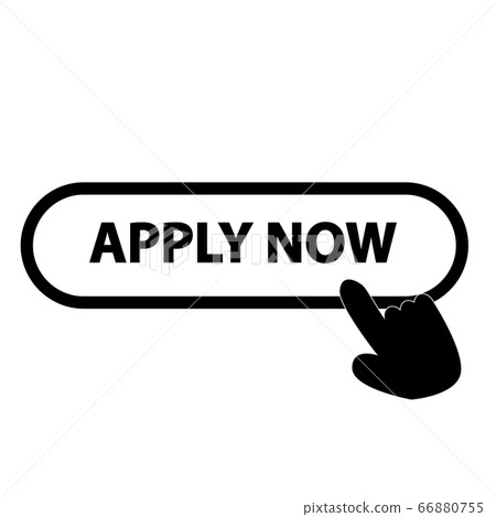 apply now icon on white background. finger... - Stock Illustration ...
