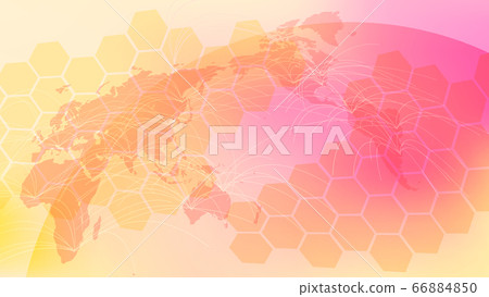 Pink global network cyber communication IT... - Stock Illustration ...