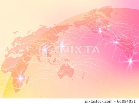 Pink global network cyber communication IT... - Stock Illustration ...