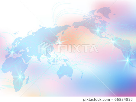 Colorful global network cyber communication IT... - Stock Illustration ...