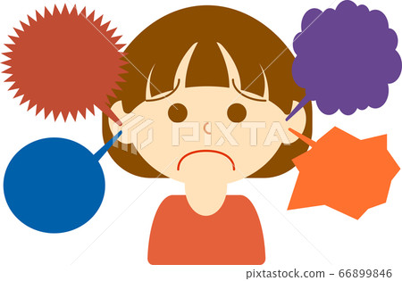 Girl hearing a hallucination - Stock Illustration [66899846] - PIXTA