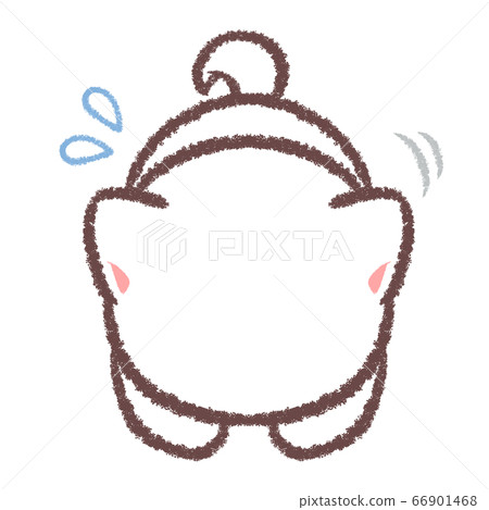 Shiro Shiba Inu sitting down-with sweat - Stock Illustration [66901468 ...