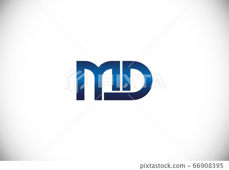 Initial Monogram Letter M D Logo Design Vector... - Stock Illustration ...