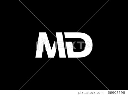 Initial Monogram Letter M D Logo Design Vector... - Stock Illustration ...