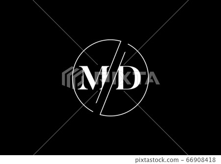 Initial Monogram Letter M D Logo Design Vector... - Stock Illustration ...