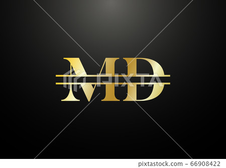 Initial Monogram Letter M D Logo Design Vector... - Stock Illustration ...
