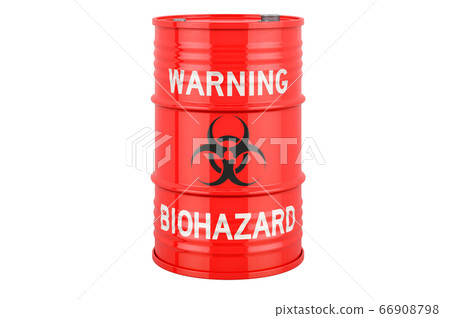 Red Biohazard Waste Barrel, 3D rendering - Stock Illustration [66908798 ...