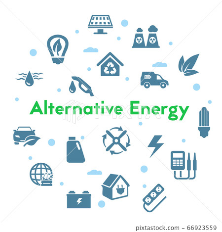 Alternative energy sources icons - Stock Illustration [66923559] - PIXTA