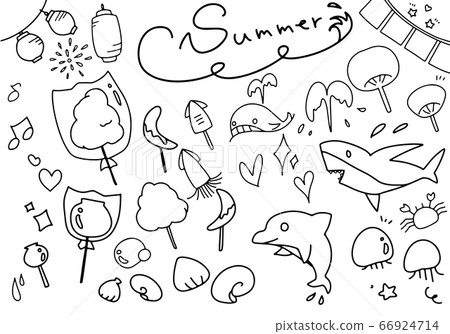 Hand drawn summer set - Stock Illustration [66924714] - PIXTA