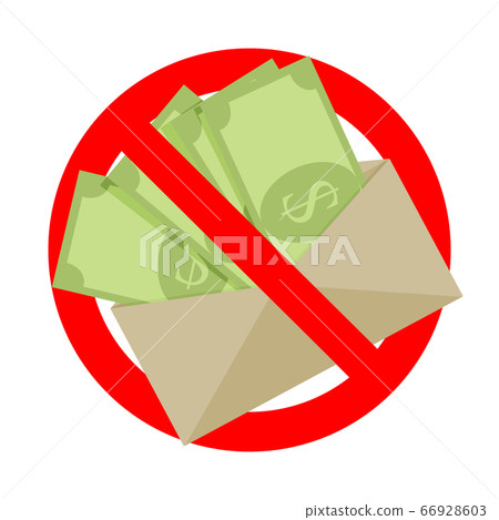 No bribe and untaxed salary, symbol ban and - Stock Illustration ...