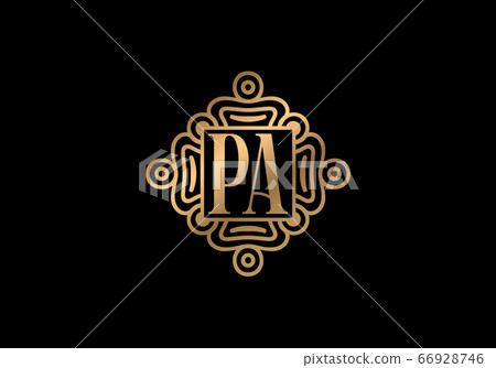 Initial Monogram Letter P A Logo Design Vector... - Stock Illustration ...