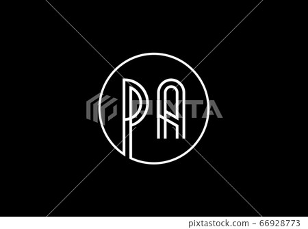 Initial Monogram Letter P A Logo Design Vector... - Stock Illustration ...