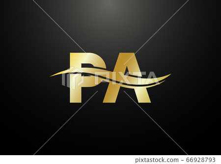 Initial Monogram Letter P A Logo Design Vector... - Stock Illustration ...