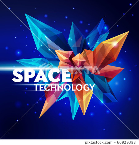 Image of a faceted crystal. Space technology. - Stock Illustration ...