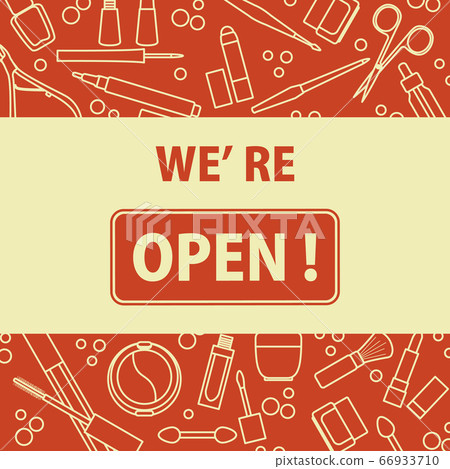 Open again Cosmetics shop Beauty Salon Nail Makeup - Stock Illustration ...