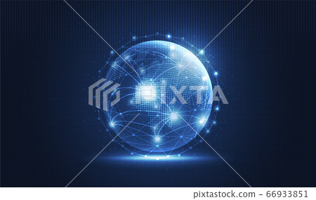 Global network technology background with world... - Stock Illustration ...