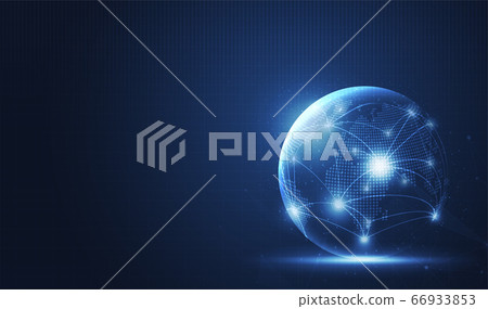 Global network technology background with world... - Stock Illustration ...