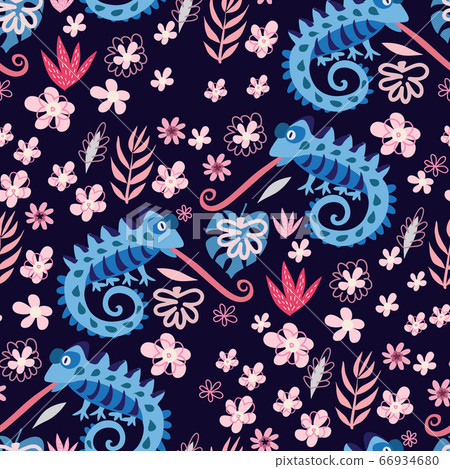 Chameleon pattern 12 - Stock Illustration [66934680] - PIXTA