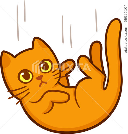 Cartoon cat falling - Stock Illustration [66935104] - PIXTA