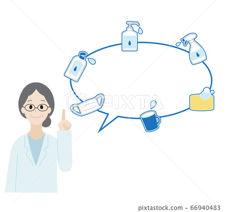 Female doctor infection prevention balloon - Stock Illustration ...