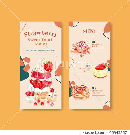 Strawberry baking flyer template design for - Stock Illustration ...