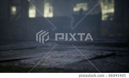 frightening abandoned factory at night - Stock Illustration [66945405 ...