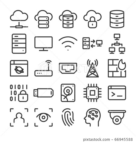 Network security icon set - Stock Illustration [66945588] - PIXTA