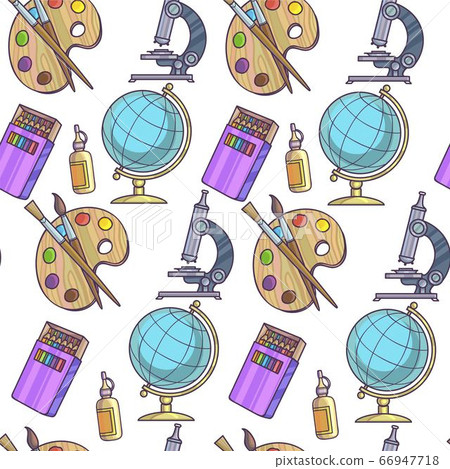 Studies supplies and appliances for lessons... - Stock Illustration ...