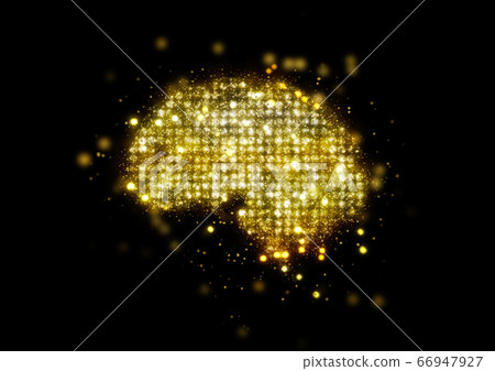Abstract brain shining with golden light - Stock Illustration [66947927 ...