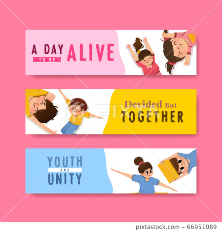 Youth day banner template design for international - Stock Illustration ...