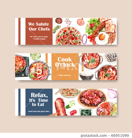 Cooking banner template design for brochure,web - Stock Illustration ...
