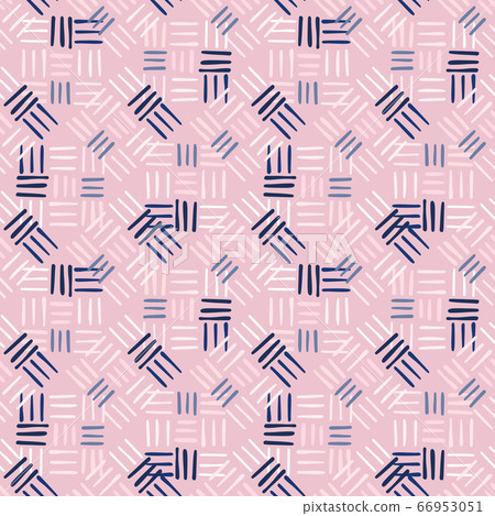 Geometric dash line seamless pattern on pink - Stock Illustration ...