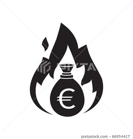 Fire Money Vector Icon, Burn Cash or Burning - Stock Illustration ...