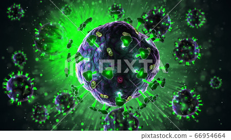 3d render of pathogenic virus organism or... - Stock Illustration ...