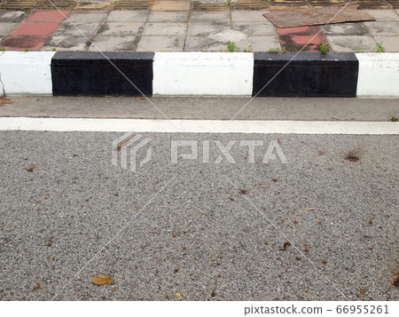 closeup of road with black and white line - Stock Illustration ...