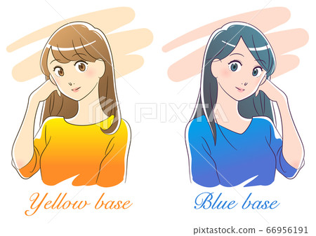 Female with a personal color of yellow base or... - Stock Illustration ...