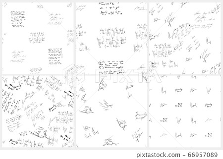 Seamless abstract text pattern set. Handwritten... - Stock Illustration ...