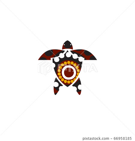 Turtle icon logo design with aboriginal style - Stock Illustration ...