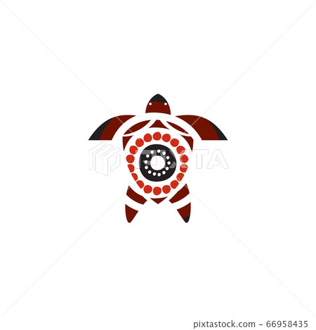 Turtle icon logo design with aboriginal style - Stock Illustration ...