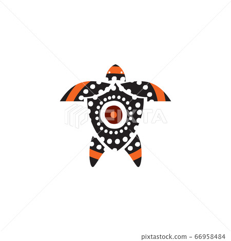 Turtle icon logo design with aboriginal style - Stock Illustration ...