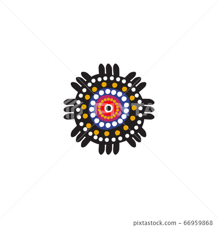Aboriginal art dots painting icon logo design - Stock Illustration ...