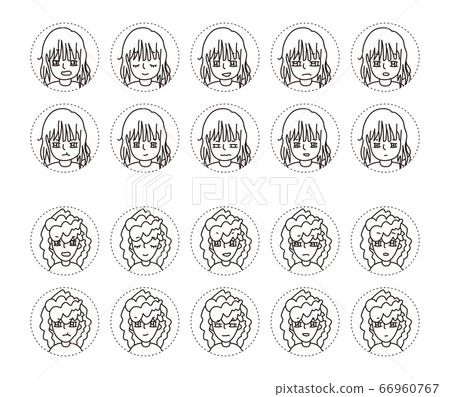 Two people icon facial expression variation 25 - Stock Illustration ...