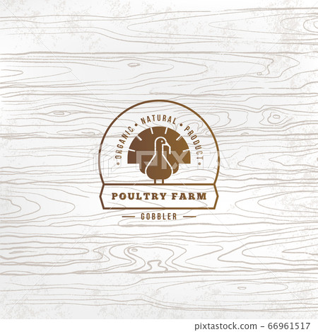 Vector farm turkey logo with turkey drawn in... - Stock Illustration ...