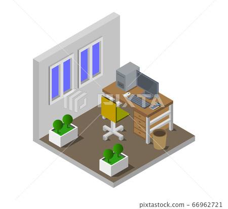 isometric office room - Stock Illustration [66962721] - PIXTA