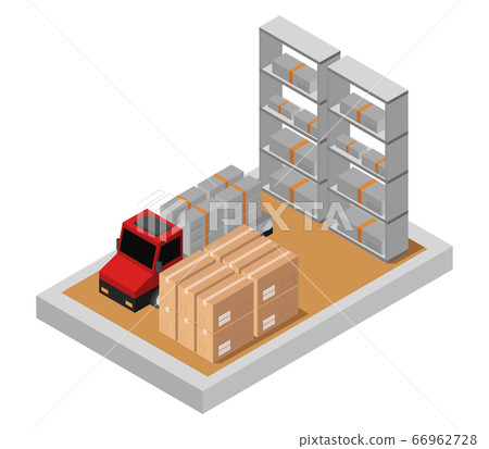 isometric warehouse - Stock Illustration [66962728] - PIXTA