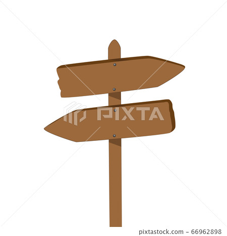 blank wooden sing arrow isolated on white - Stock Illustration ...
