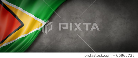 Guyanese flag on concrete wall banner - Stock Illustration [66963725] - PIXTA