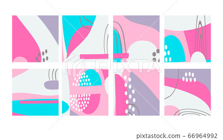 Set of fun hand drawn colorful shapes, doodle-插圖素材 [66964992] - PIXTA圖庫