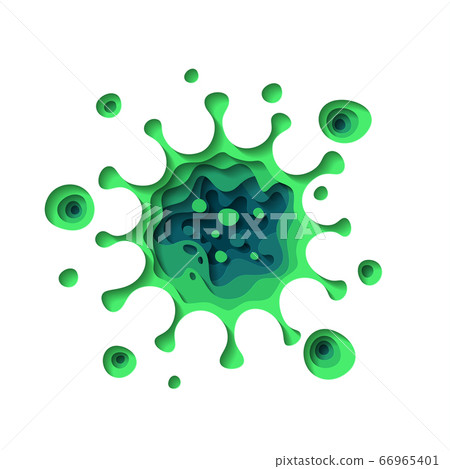 Coronavirus infection COVID 19 papercut - Stock Illustration [66965401 ...