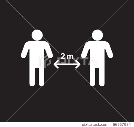 Vector 2 meter pandemic social distance - Stock Illustration [66967984 ...